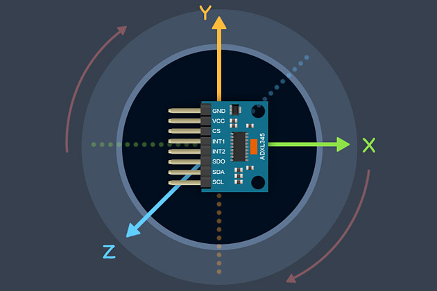 Project Example 23: ADXL345 – 3-axis accelerometer :::: Webduino = Web × Arduino